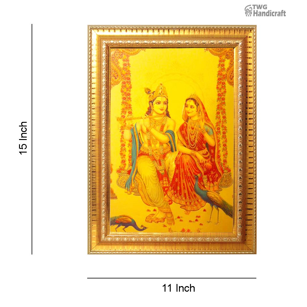 Manufacturer & Wholesaler of 24K Golden Foil Radha Krishna on Jhula God ...